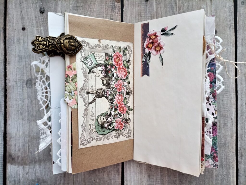 Alice in Wonderland junk journal handmade Dream junk book embelished ...